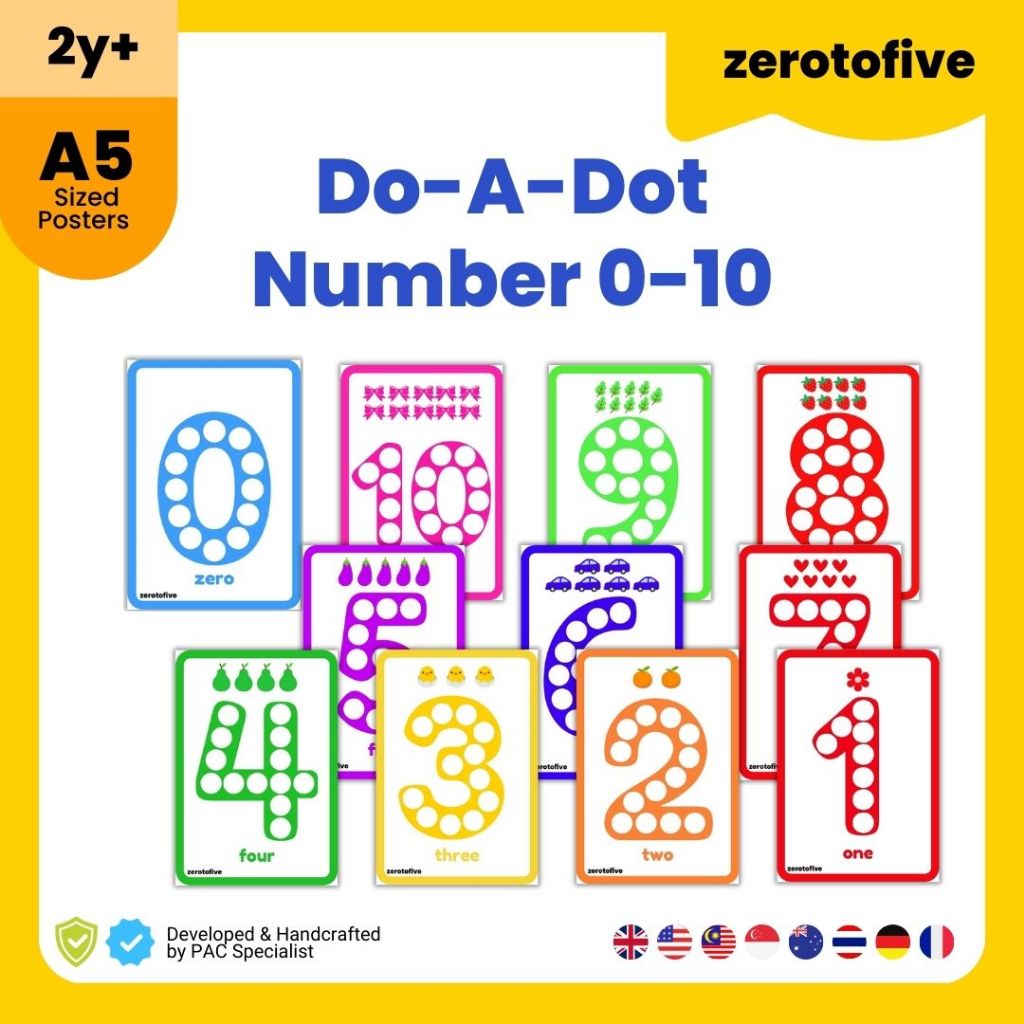 [zerotofive] Montessori Toys Toddler Early Learning Do-A-Dot Number 0 ...