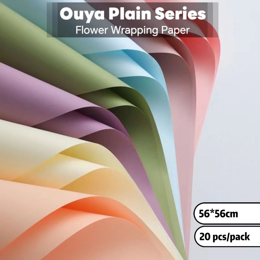 [20 PCS] Ouya Paper Flower Wrapping Paper Plain Color Bouquet Flower ...