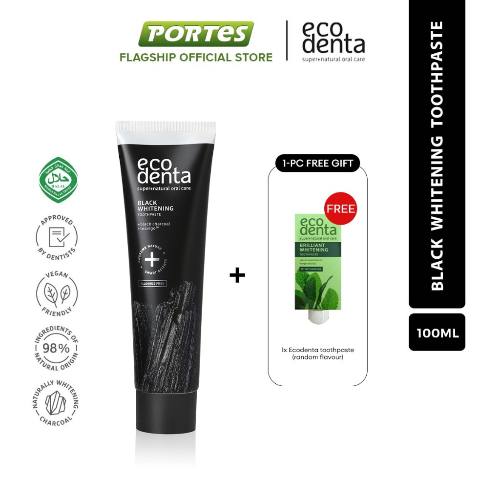 ECODENTA - Black Whitening Toothpaste 135g (100ml) | Shopee Singapore