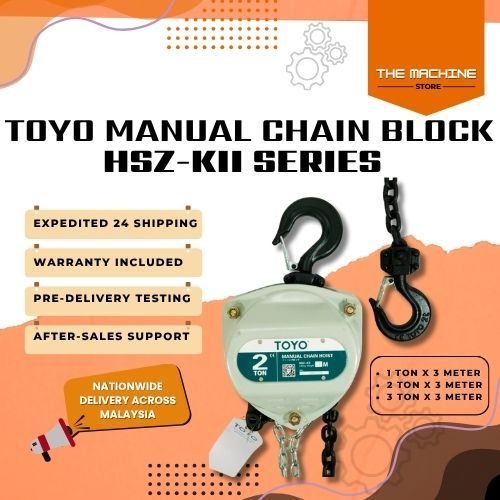 Toyo Manual Chain Block HSZ K-II Type 1ton x 3meter 2ton x 3 meter 3ton ...