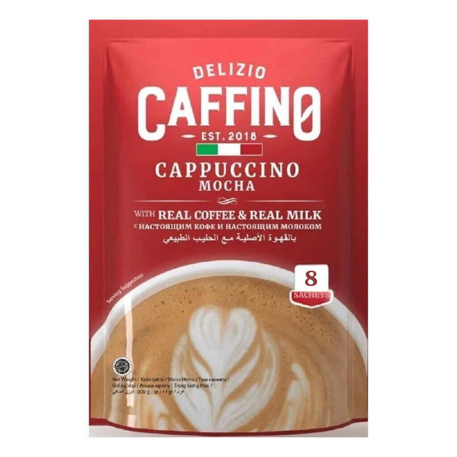 Delizio Caffino Cappuccino Mocha with Real Coffee & Real Milk 8s x 20g ...