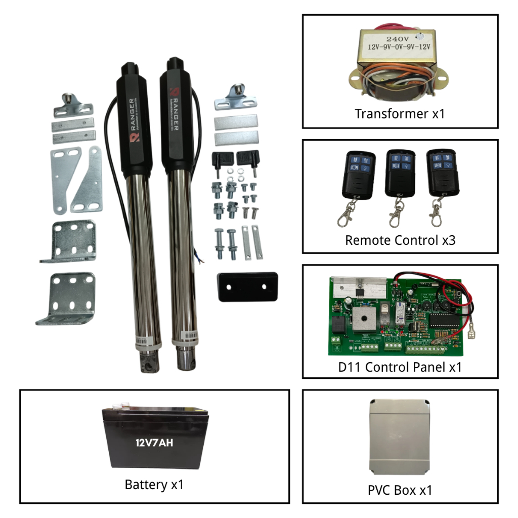 RANGER G-RGA-990 Swing Arm Autogate System Full Set – 4CH 433MHz D11 ...