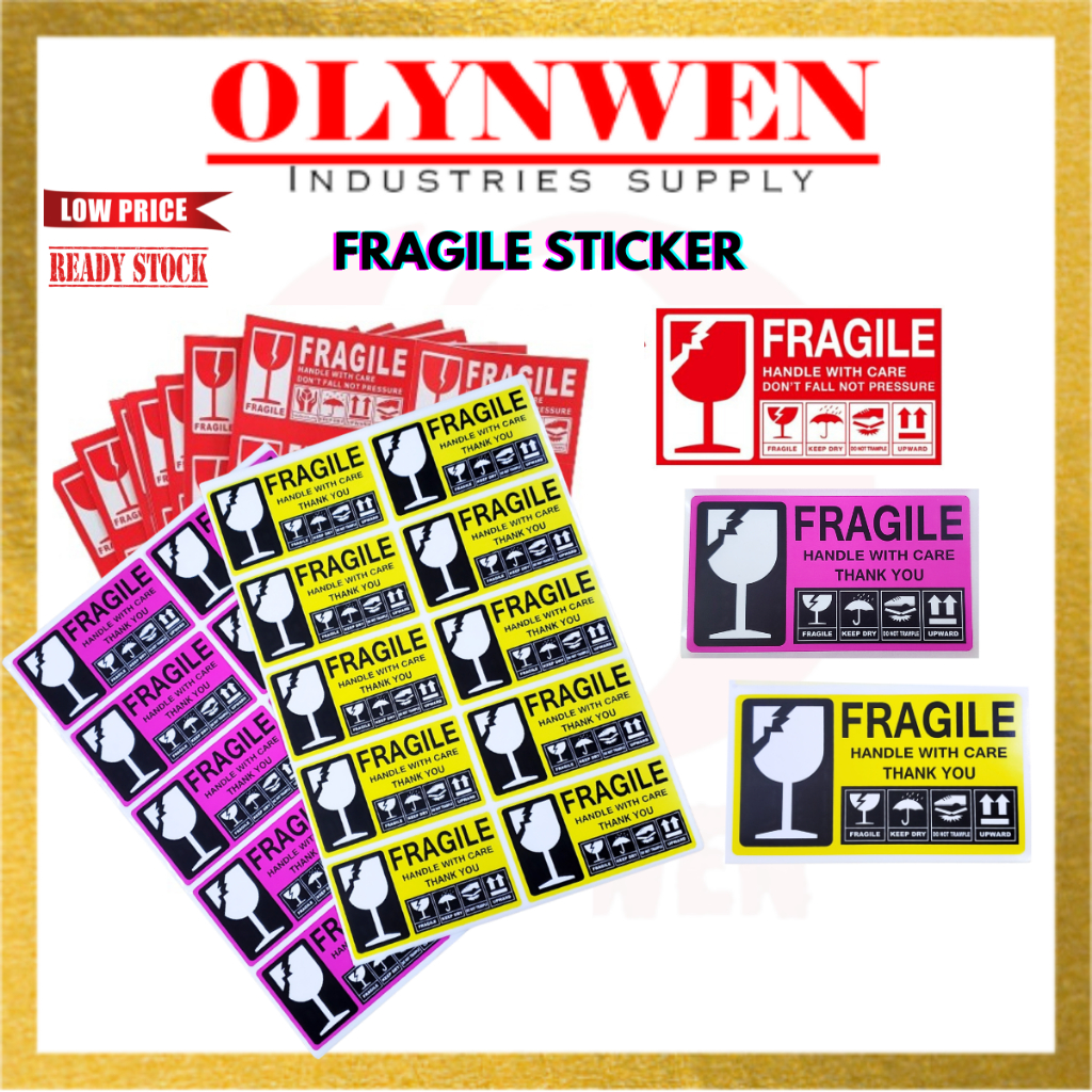 FRAGILE Sticker 1000PCS+- Fragile Label Warning Label | Shopee Singapore