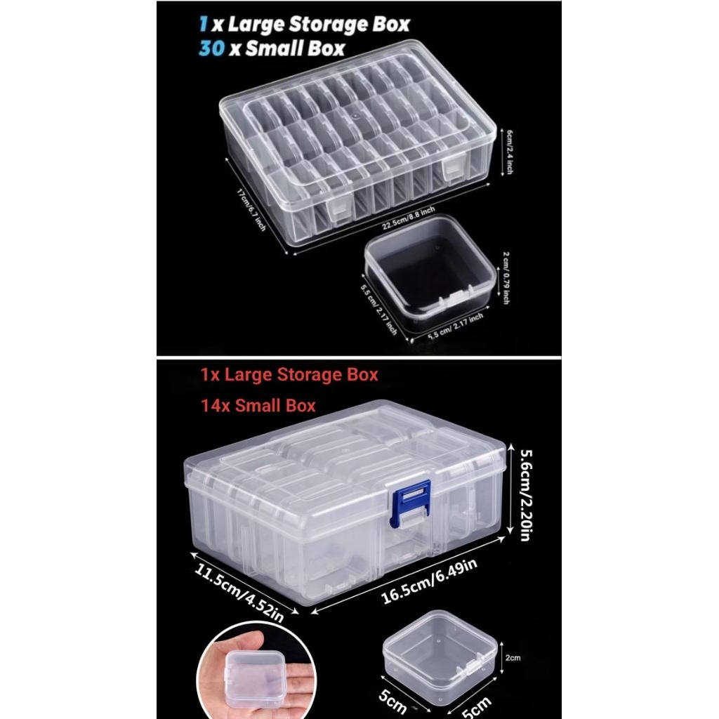 Kotak Plastik Lutsinar Compartment Clear Plastic Organizer Box Small ...