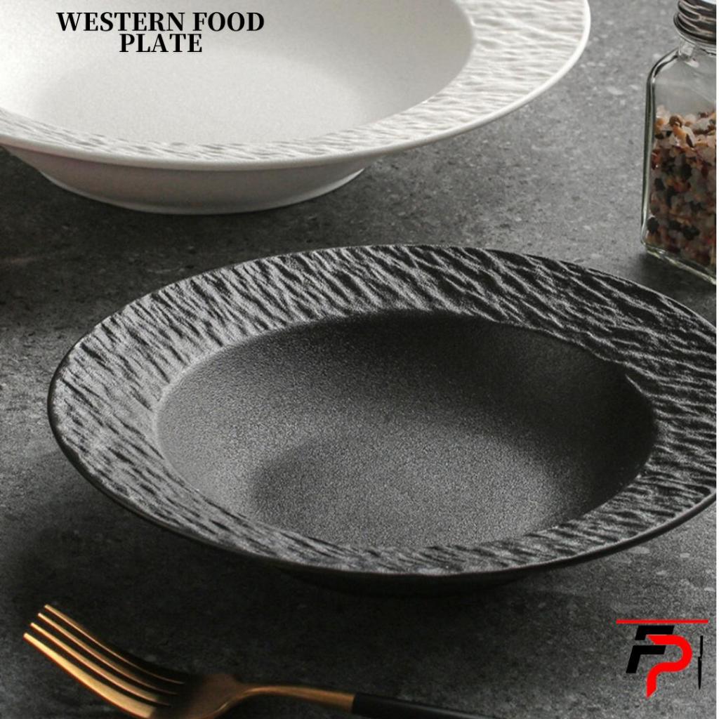 22CM Plastic Stone Disign Pasta Plate Pinggan Plastic Western Food ...