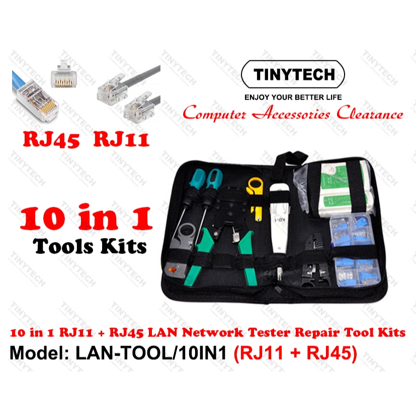 LAN-TOOL/10IN1 NT01 NETWORK TESTER REPAIR TOOL KITS LAN TESTER RJ45 ...