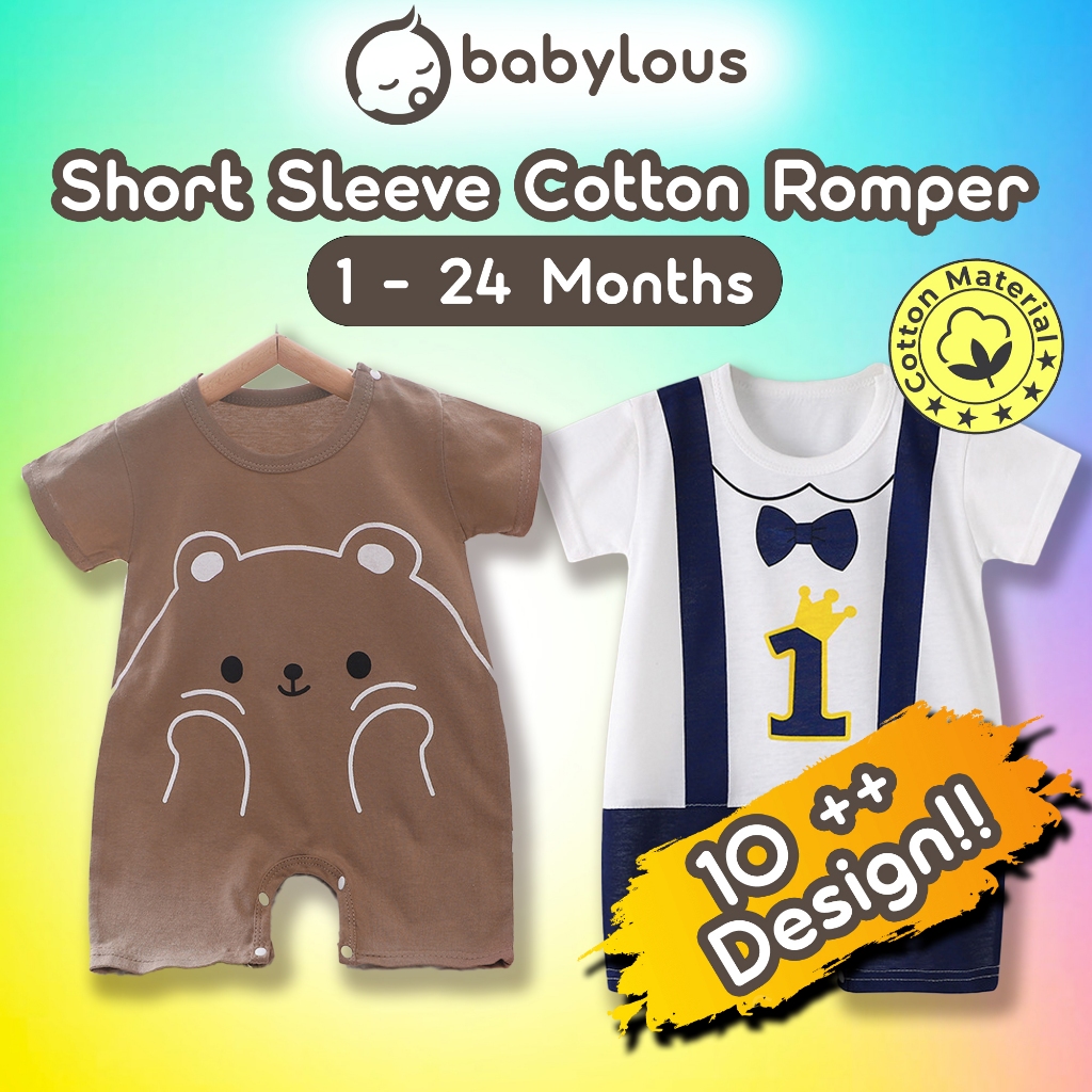 Baju Bayi Newborn Baby Clothing Cotton Romper Short Sleeve Button ...