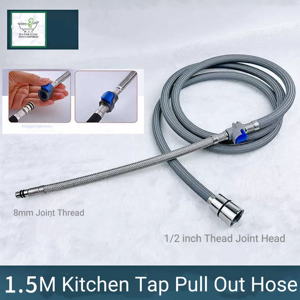 Kitchen Mixer Faucet Pull Out Hose and Connect Pull Out Hose Nylon Hose ...