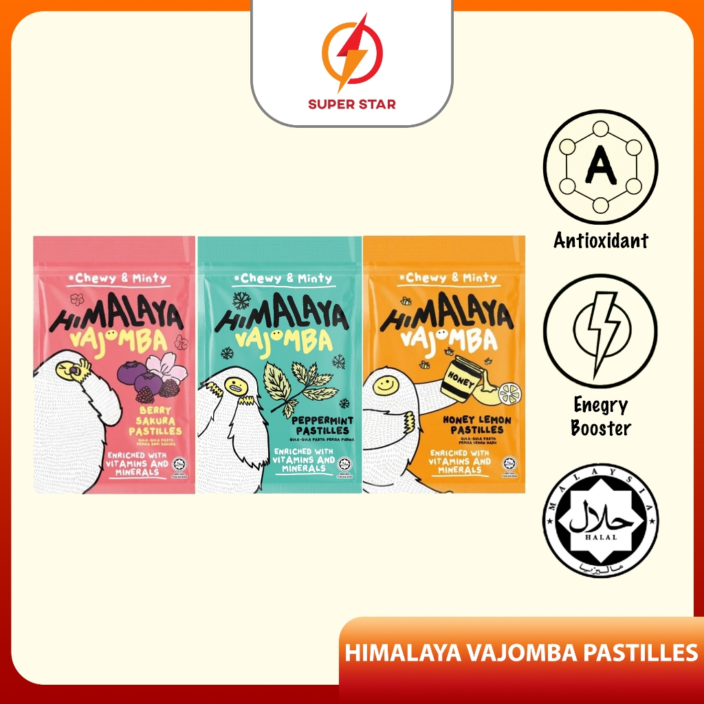 Himalaya Vajomba Pastilles 25g (Honey Lemon/ Berry Sakura/ Peppermint ...