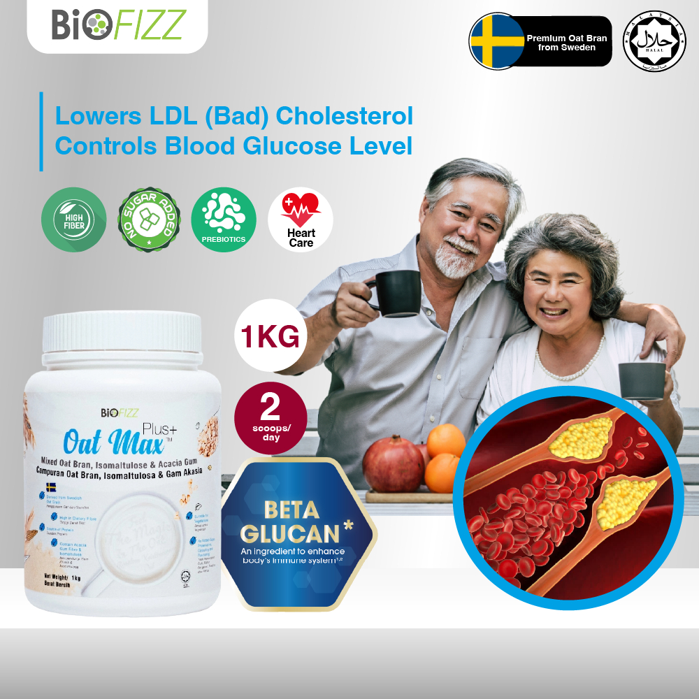 BIOFIZZ Oatmax Plus Oat Bran Powder (1kg) with High Beta Glucan Reduce ...