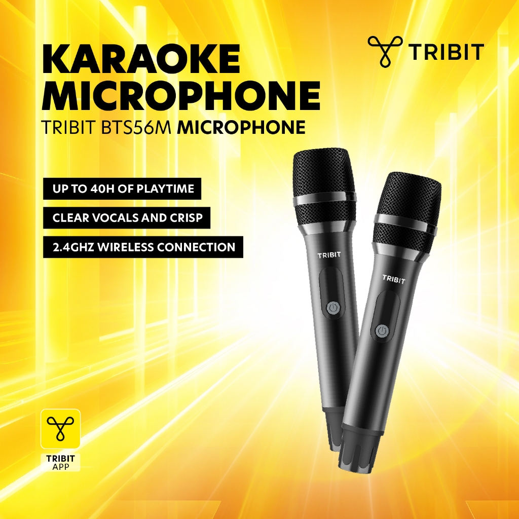 Tribit Wireless Microphone, Dual Handheld Cordless Dynamic Mic System ...