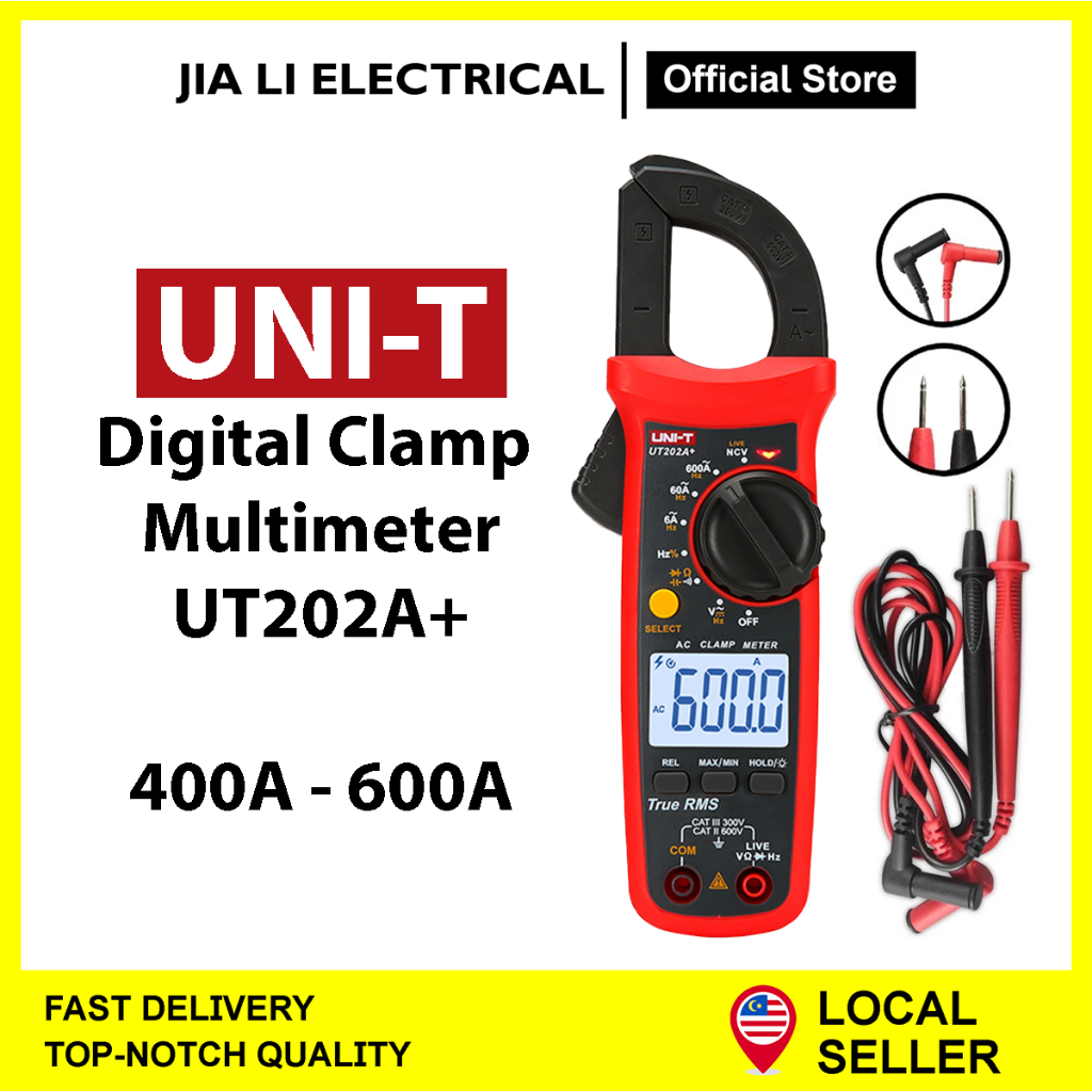 UNI-T Digital Clamp Multimeter UT202A+ 400-600A Digital Clamp Meter ...