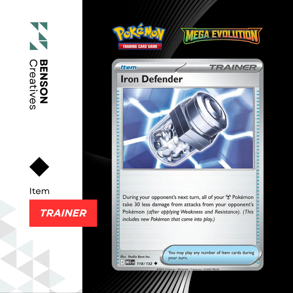 Iron Defender | 118/132 | Trainer - Item [Mega Evolution] Pokémon TCG ...