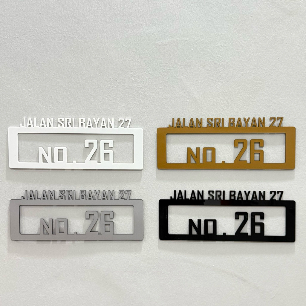 Custom Made Number Plate Rumah Aryclic 5MM modern House Plate Alamat ...