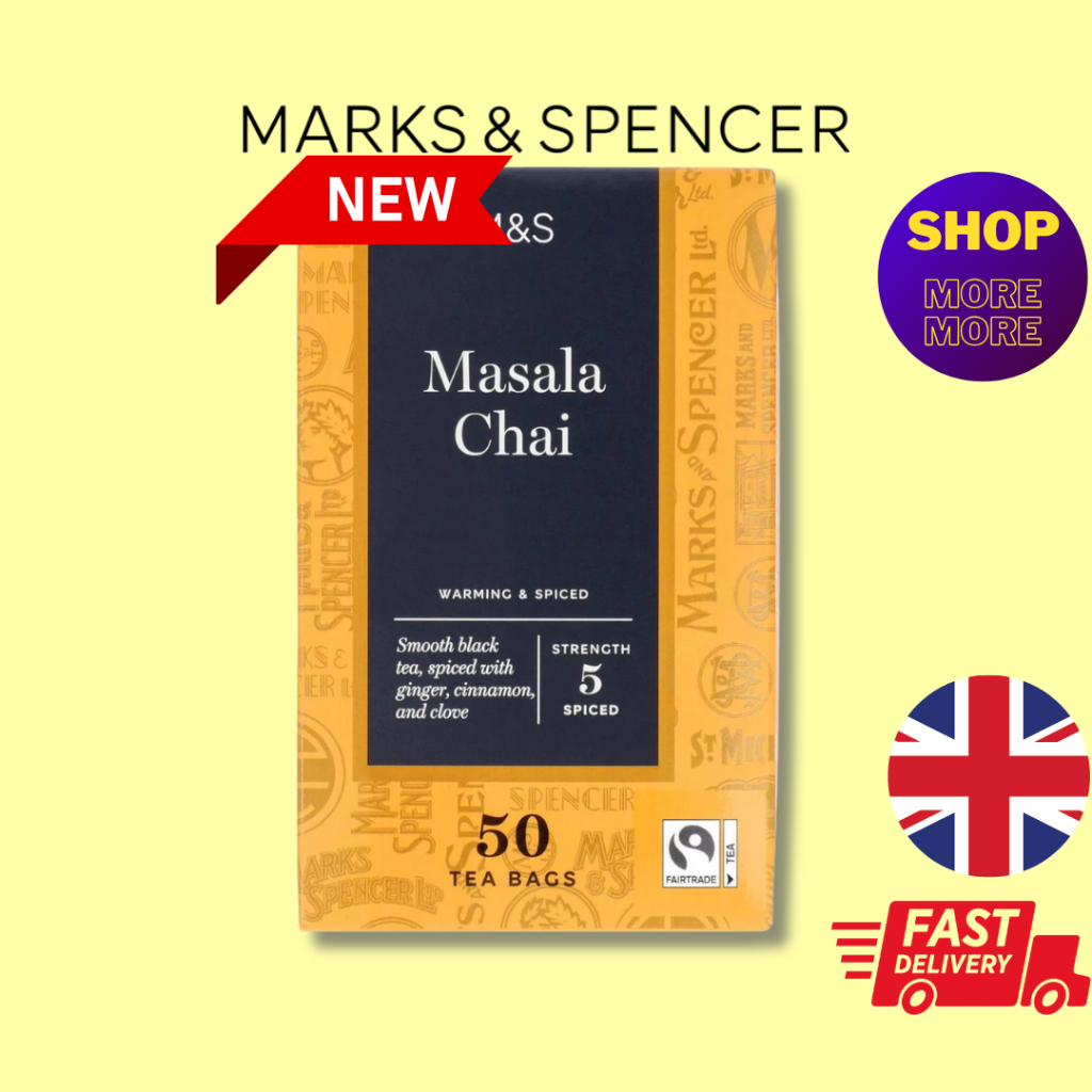 [Best Before: JUN 2026 ️] M&S Marks & Spencer Masala Chai Teabags 50p ...