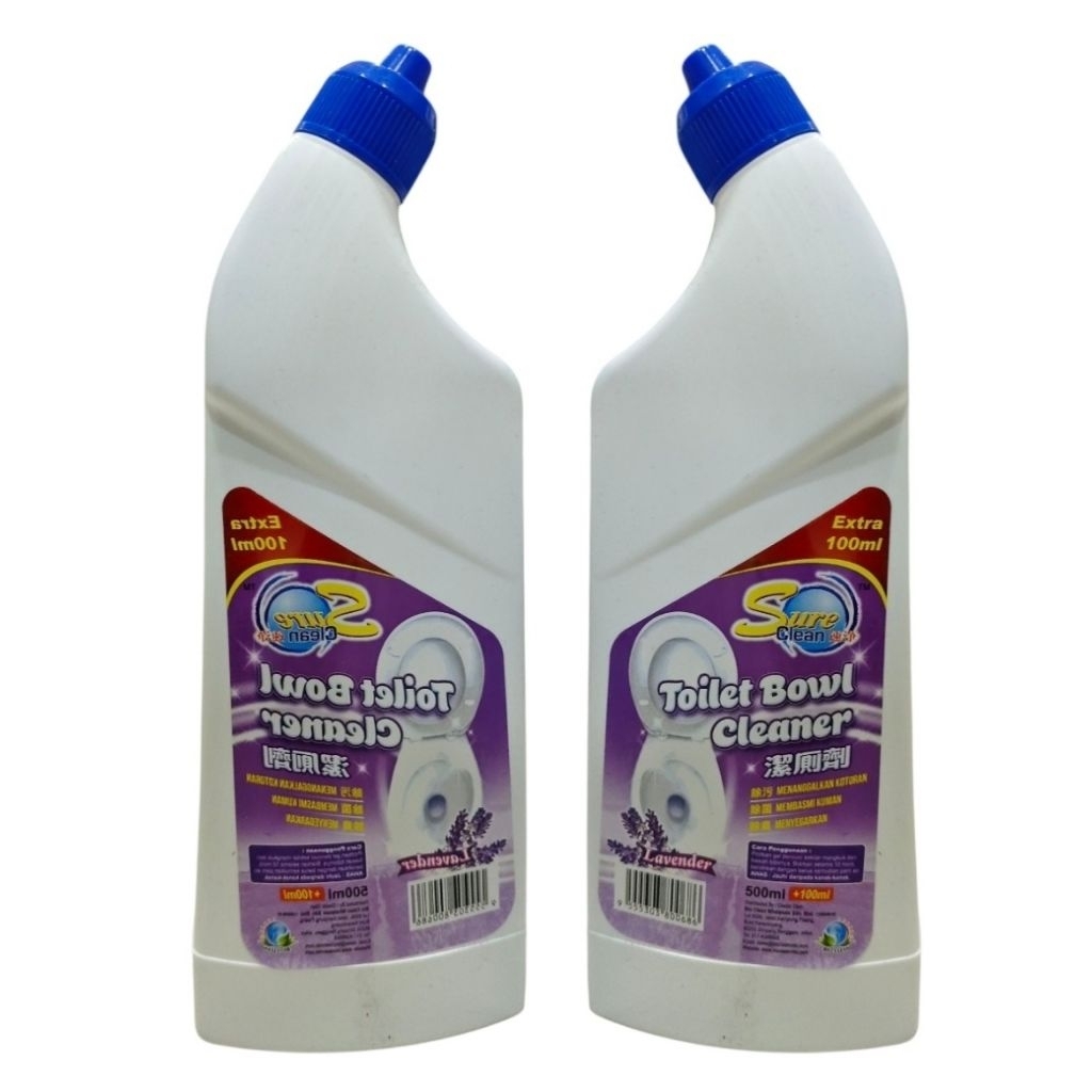 SURE CLEAN Toilet Bowl Cleaner Lavender Scent 500ml + FOC 100ml ...