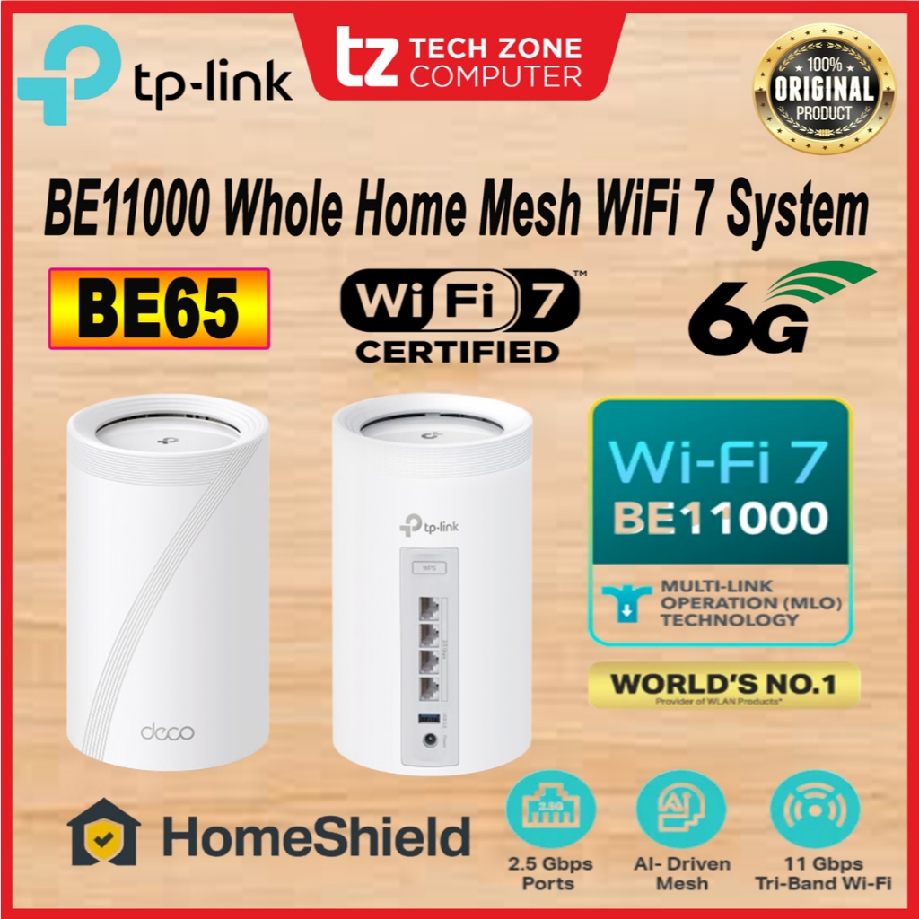 TP-LINK Deco BE65 New BE11000 Whole Home Mesh WiFi 7 System | Shopee ...