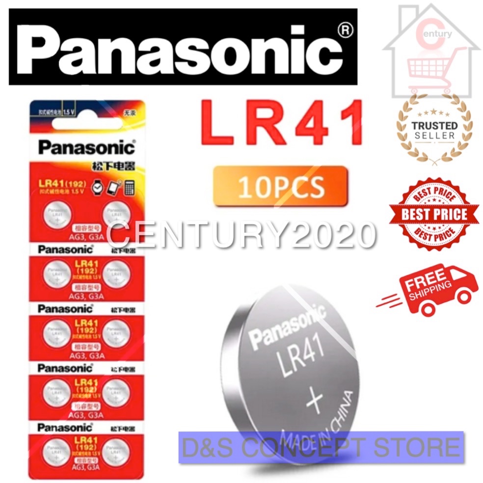 PANASONIC LR41 Alkaline Battery 1.5V 192 Coin Cell Batteries 10pcs per ...
