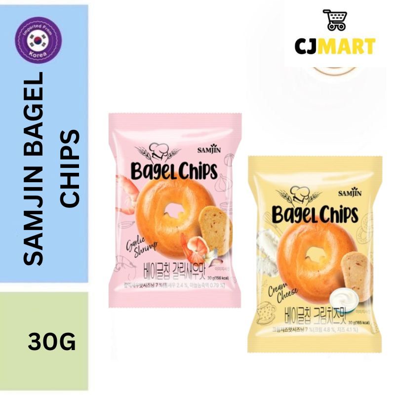 Korea Samjin Bagel Chips Garlic Shrimp | Cream Cheese 30g | Shopee ...