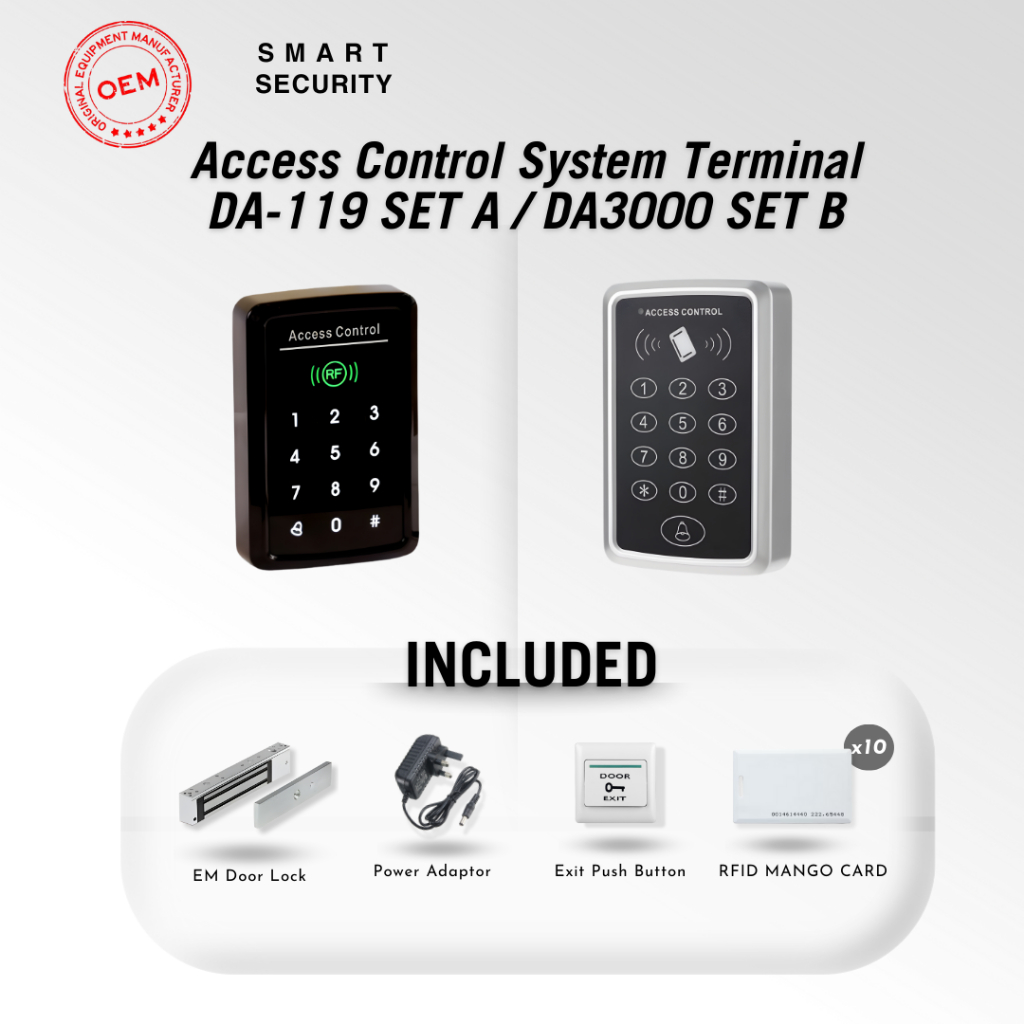 Access Control Set A DA3000 / Set B DA-119 | Power Adaptor | EM Door ...