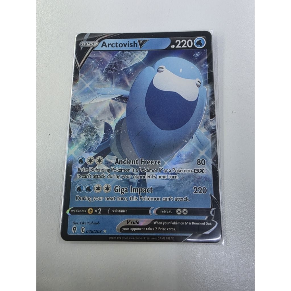 Pokemon TCG PTCG Single Card Arctovish V 048/203 | Shopee Singapore