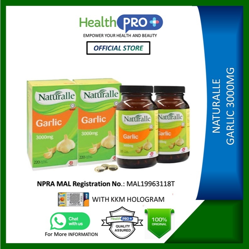 Naturalle Garlic - 3000mg SOFTGEL CAPSULES EXPIRY:12/2026 | Shopee ...