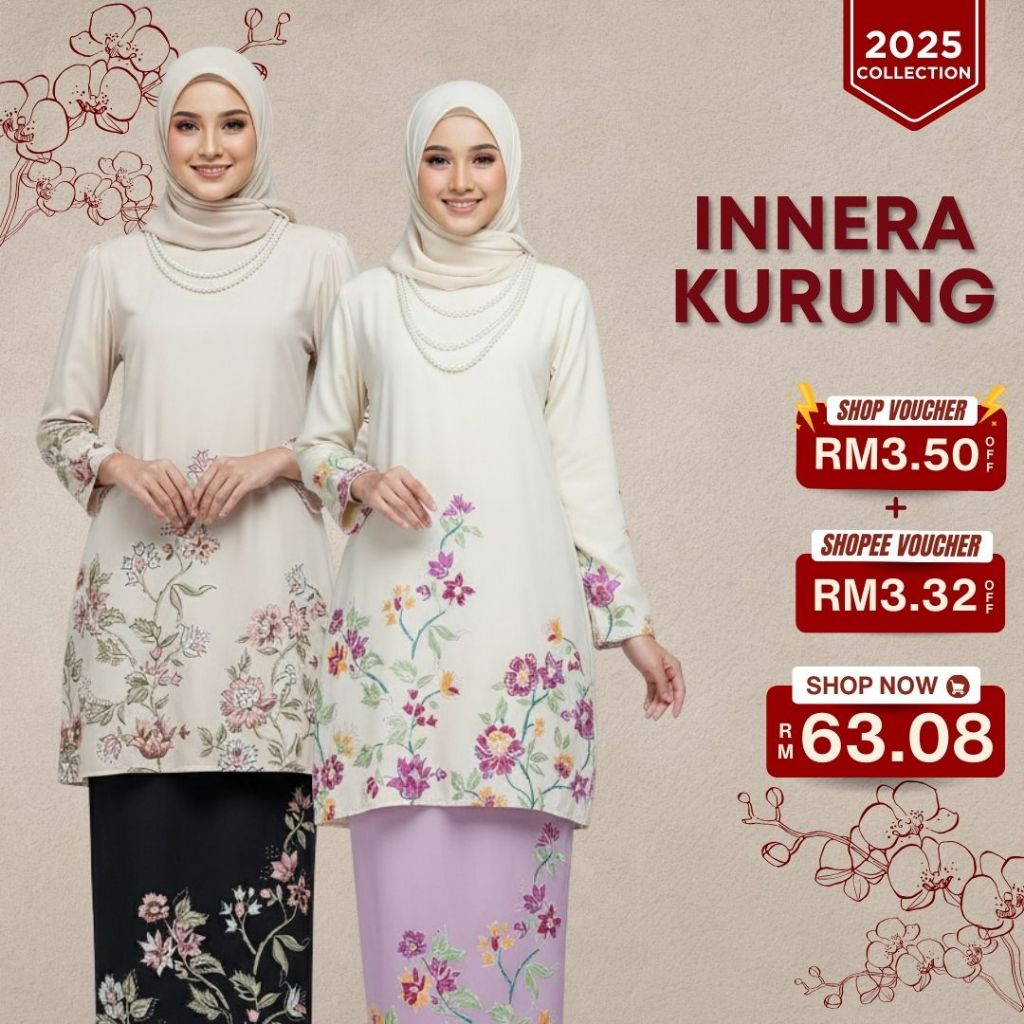 ZOE ARISAH Innera Kurung Moden Floral Printed Muslimah Baju Raya 2026 ...