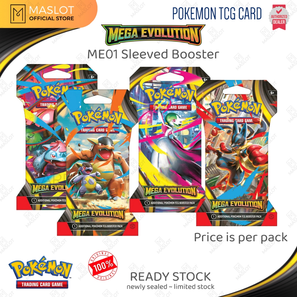Pokemon TCG Card: Sleeved Booster | 3 Pack Blister Booster ME01 Mega ...