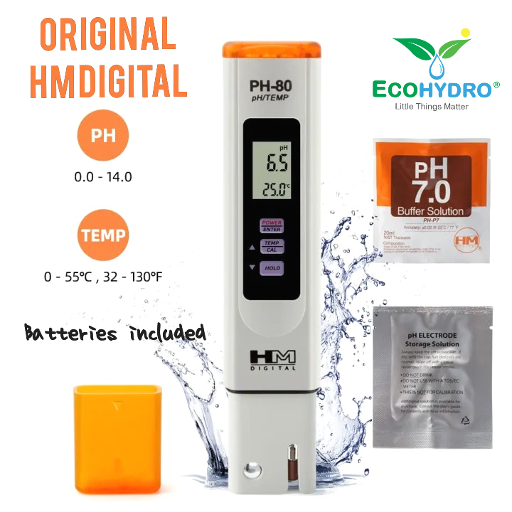 pH meter HM Digital PH80 PH-80 hydroponics fertigasi pH tester ...