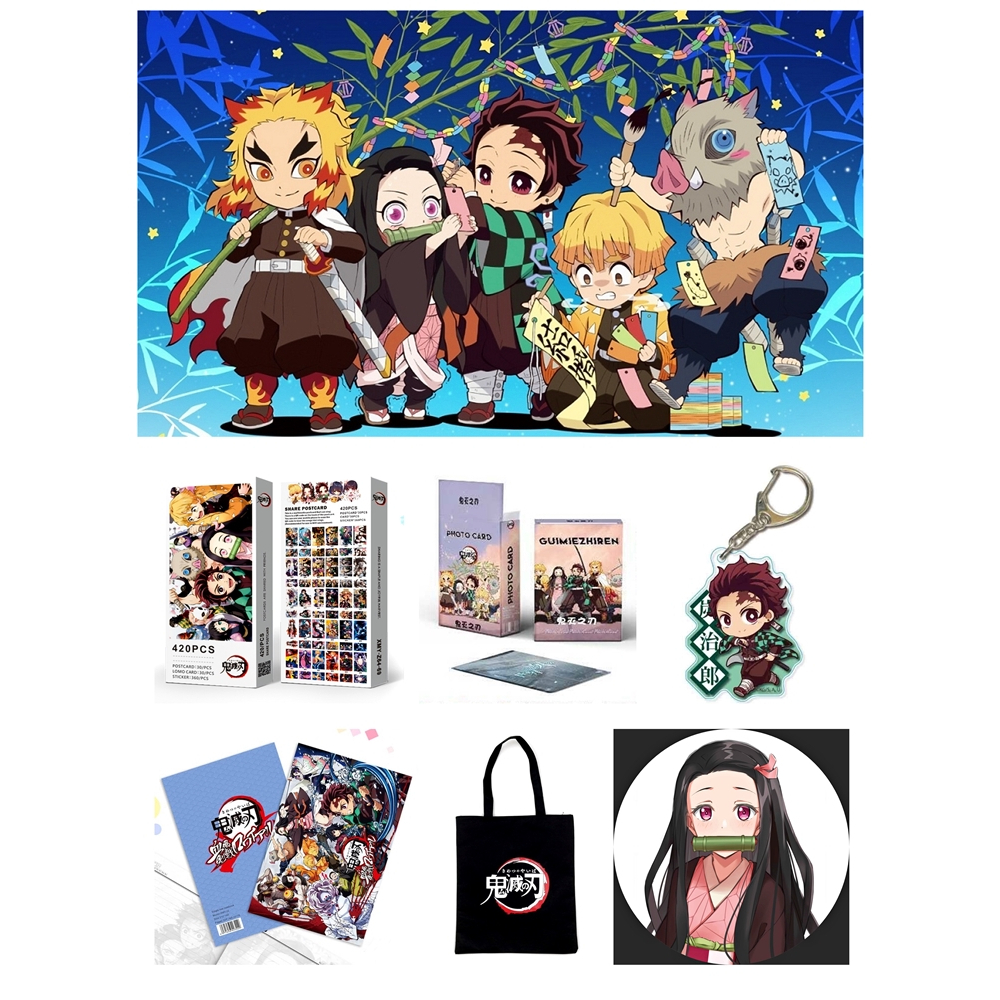 Demon Slayer MERCH Lomo Card LASER CARD BUTTON POSTCARD TOTEBAG POSTER ...