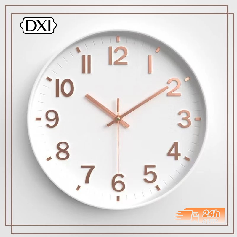 DX | Movement 30cm Modern Silent Jam Dinding Wall Clock Digital Quiet ...