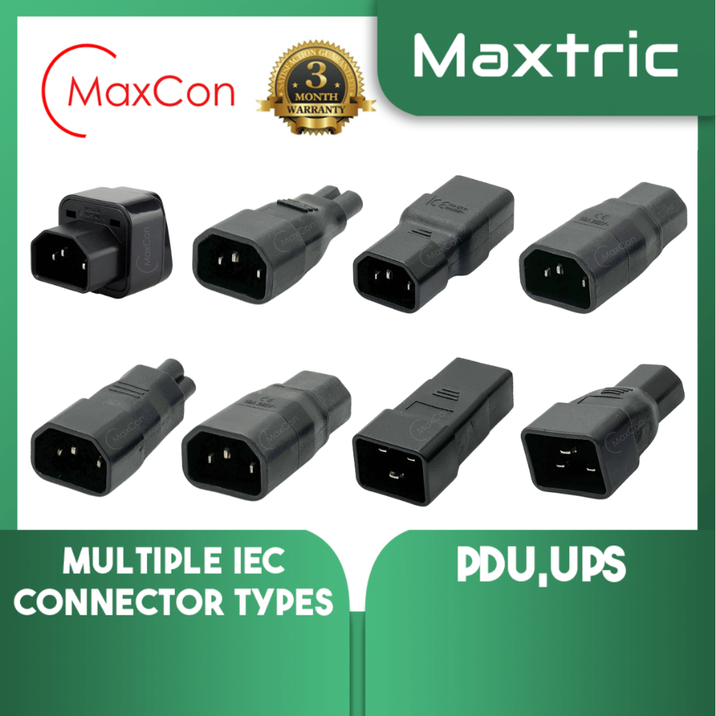 MaxCon IEC C14 To C13 Universal Plug Multi Adapter For PDU UPS ...