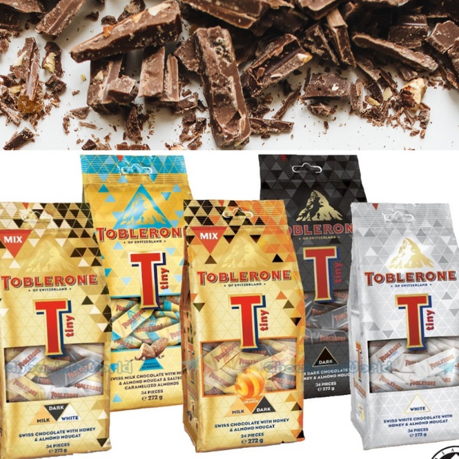 Toblerone Tiny 240g Crunchy Almonds Milk/Dark/Crunchy/White Mix ...