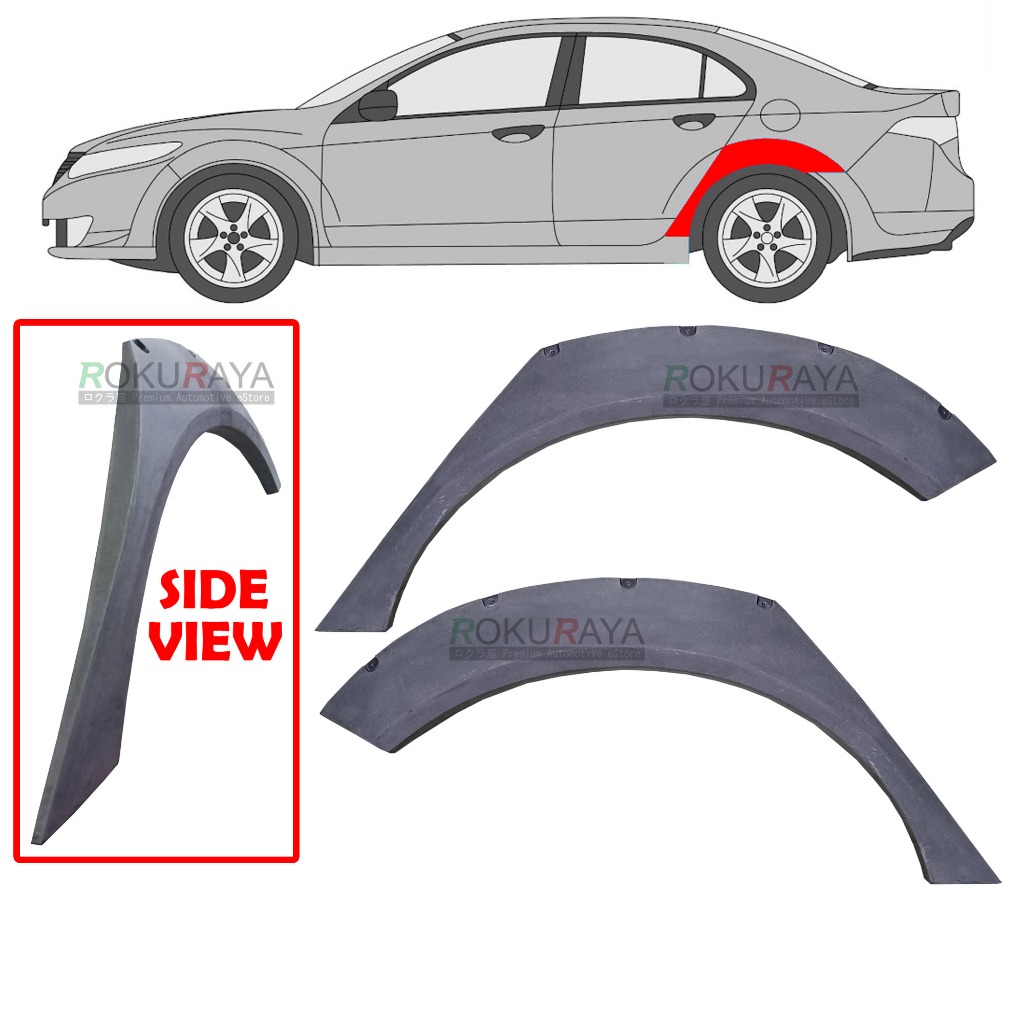 25mm Type R GTI Style Rear Back Side Fender Arch Trim Flare Flares ABS ...