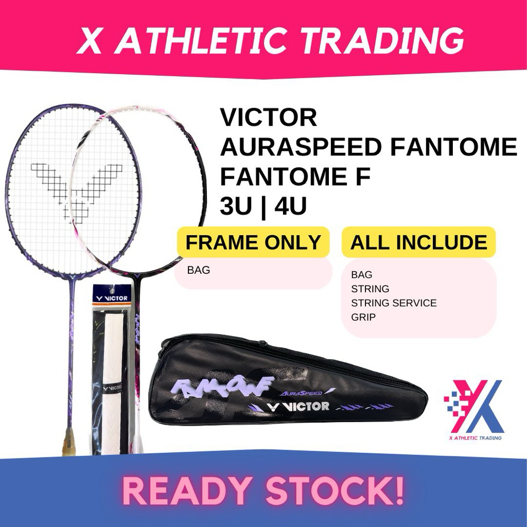 Victor Auraspeed fantome/ fantome F 3U/4U speed BADMINTON RACKET 神速影刃F ...