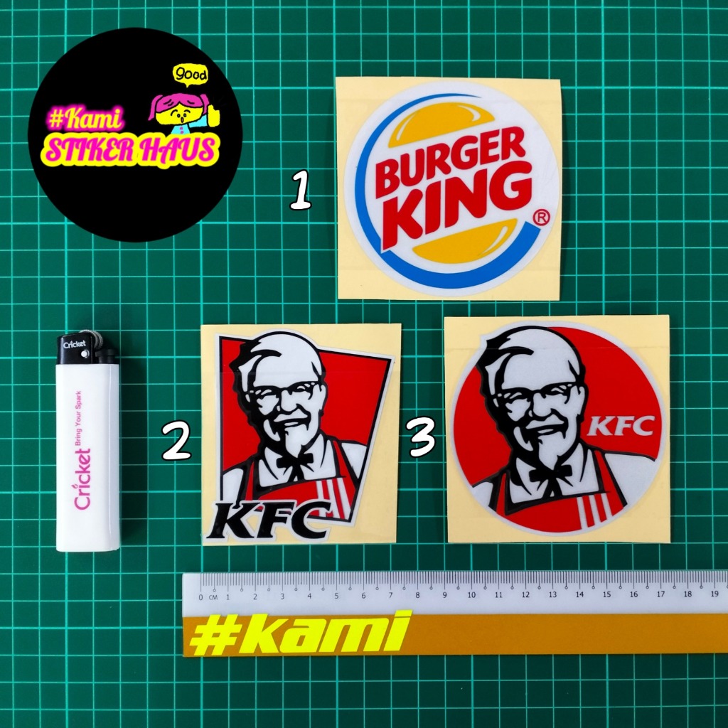 Burger King / KFC Sticker Cutting Overlapping Reflective burgerking kfc ...