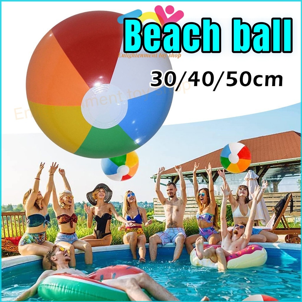 30/40/50CM PVC Inflatable Beach Ball Water Sports Bath Toy Ball Fun ...