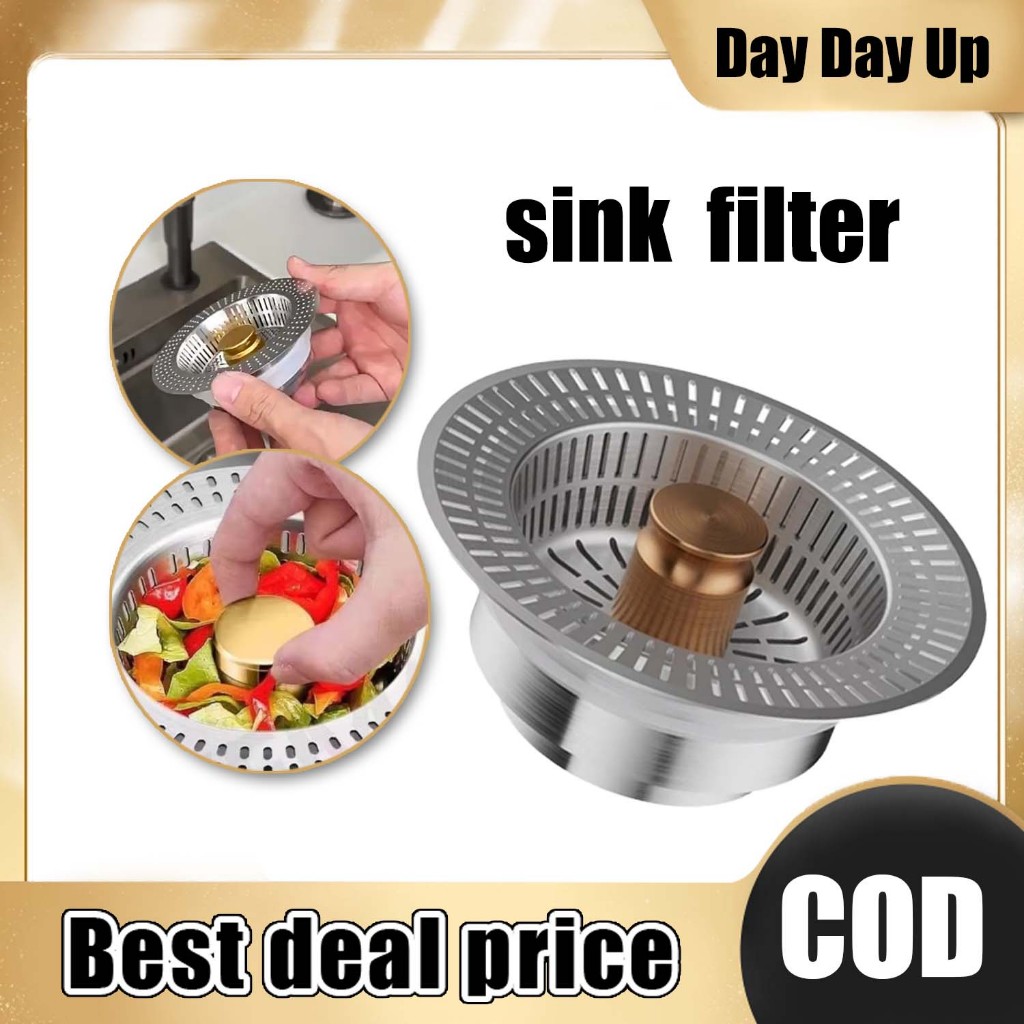 Berkualiti 304 stainless steel kitchen sink filter screen, press-type ...