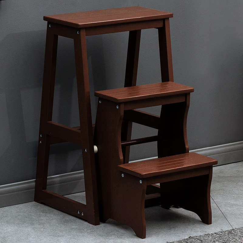 Simple Modern Solid Wood Ladder Folding Ladder Indoor Ladder Stool ...