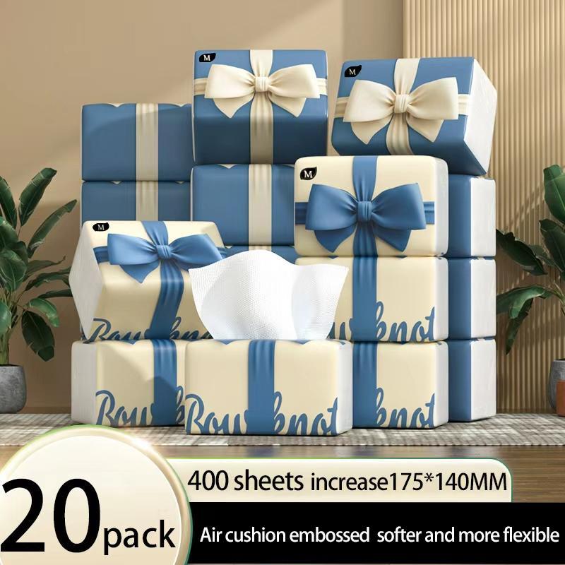 20pack Ribbon 400pcs Soft Facial Tissue Paper 100 Pulls x 4 Ply ...