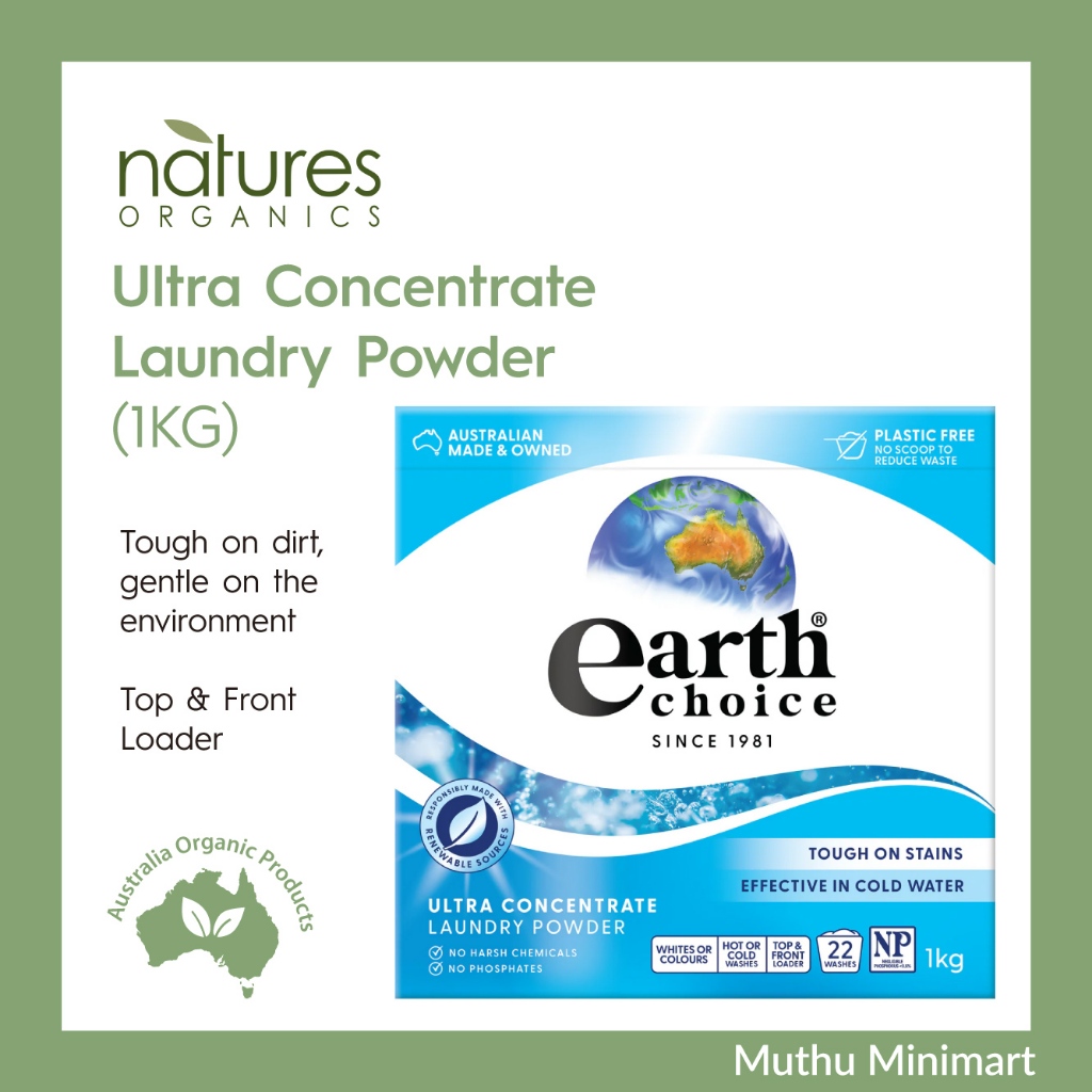 Earth Choice | Ultra Concentrate Laundry Powder 1kg | Pencuci Dobi Baju ...