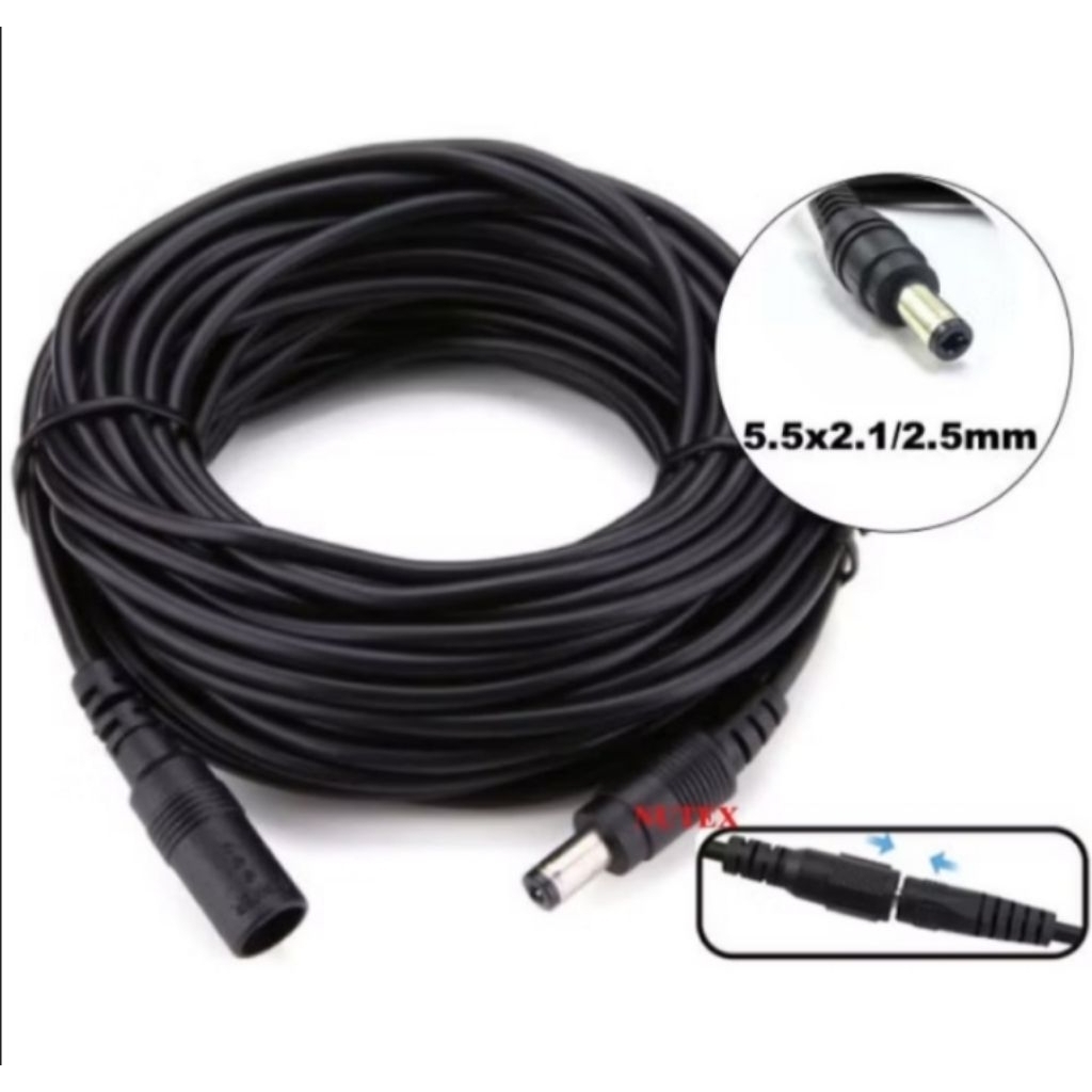 5V 9V 12VDC Extension Cable 15meter Ezviz Power Adapter CCTV Camera IP ...