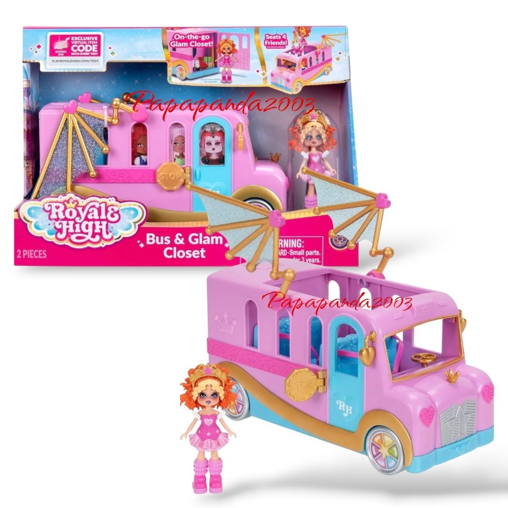 Royale High Doll Bus & Glam Closet from Roblox Game by Jazwares ...