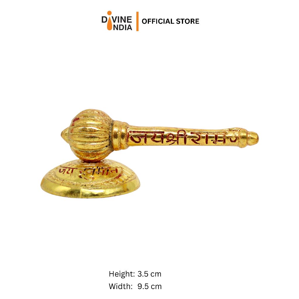 Hanuman Ji Big Gada with Jai Shree Ram Engraving Idol for Mandir Pooja ...