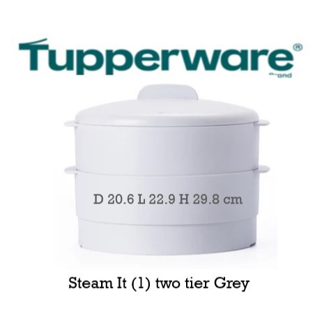 TUPPERWARE STEAM IT 2 layer ( Red) OR (Grey) Or (Light Grey) | Shopee ...