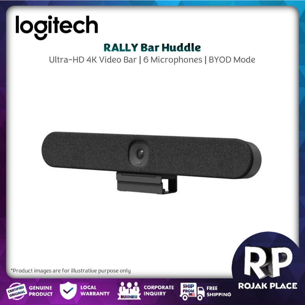 Logitech Rally Bar Huddle All-In-One Video Conferencing System 4K Ultra ...