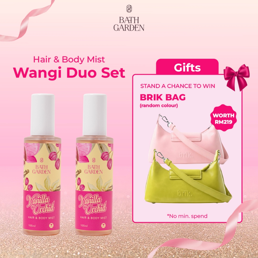 Bath Garden 2-in-1 Body & Hair Mist Set Vanilla Orchid Watermelon ...