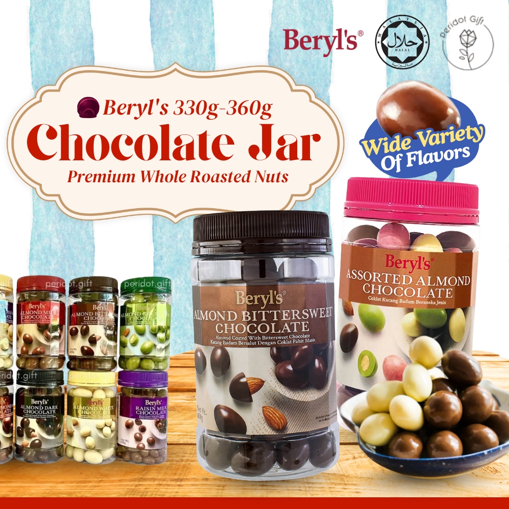 Beryl's Chocolate Jar 330g 340g 360g Panned Nut - HALAL Coklat Choc ...