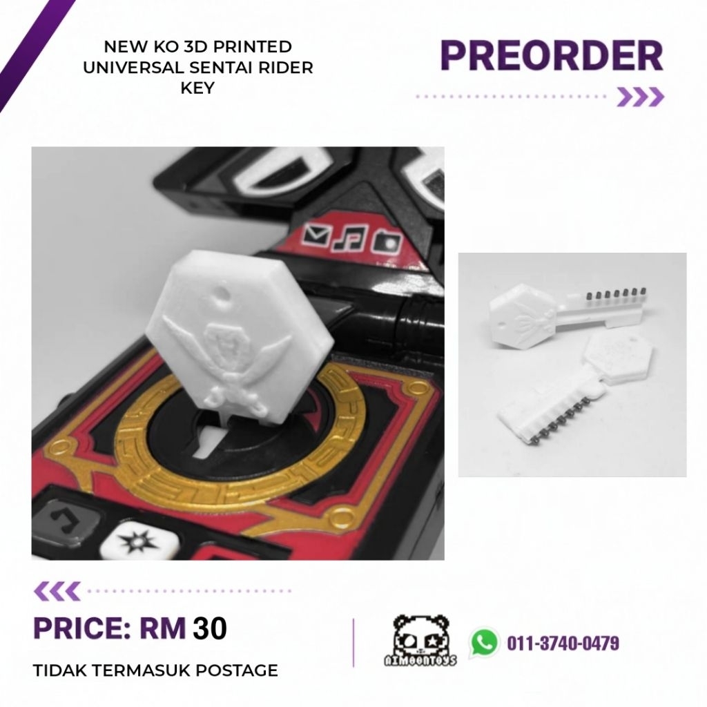 PREORDER NEW KO 3D Printed Uni Universal Sentai Key For Hack Hacking DX ...