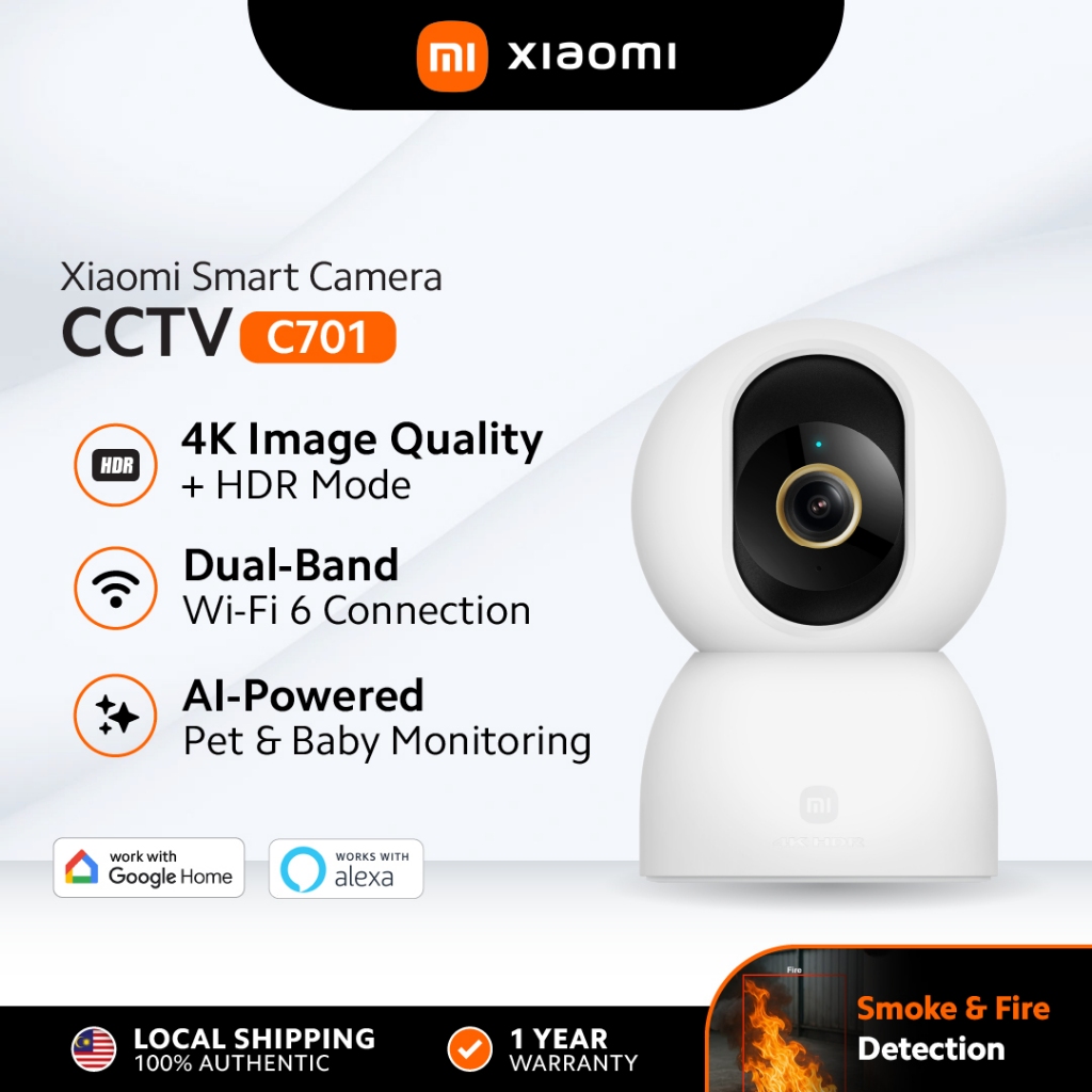 [NEW] Xiaomi Smart Camera C701 | 4K 8MP Ultra-HD Imaging | AI with Local Processing | Smart ...